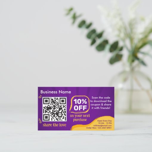 Marketing Discount QR Code To Scan For Customer Enclosure Card | Zazzle