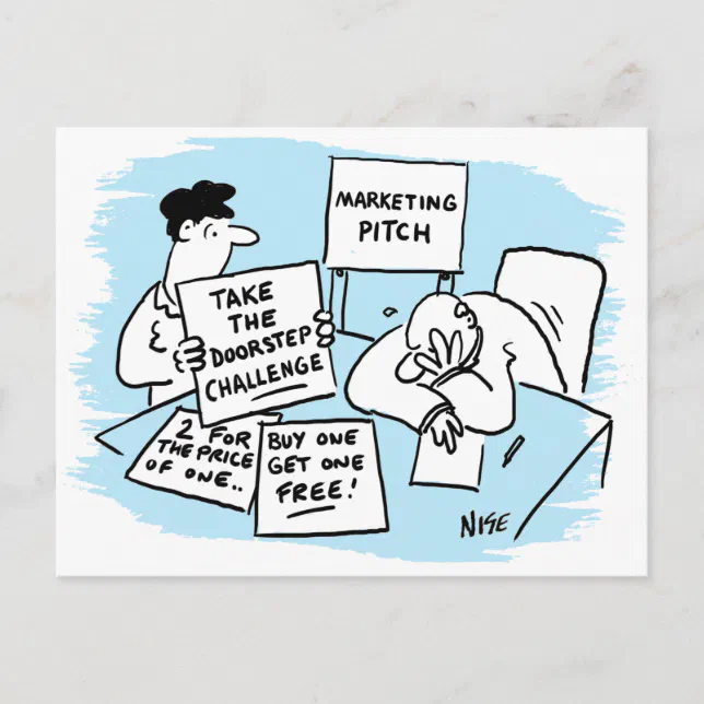 Marketing Manager is Enduring a Sales Pitch Postcard | Zazzle