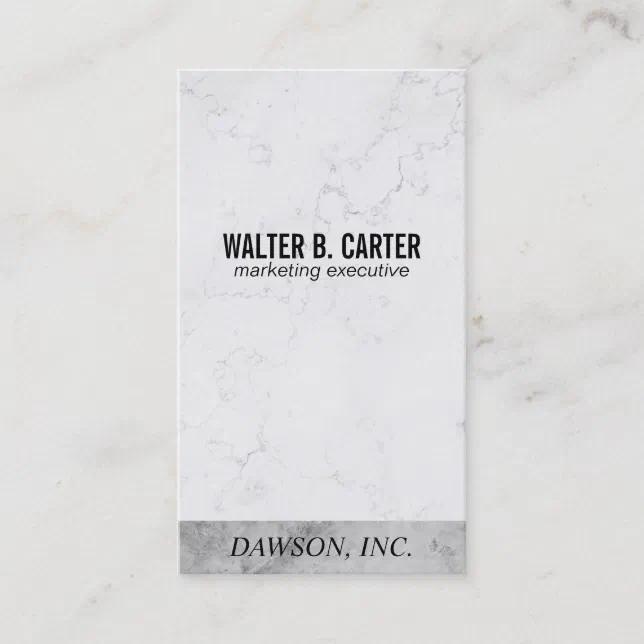 Marketing | Marble | Executive II Business Card | Zazzle