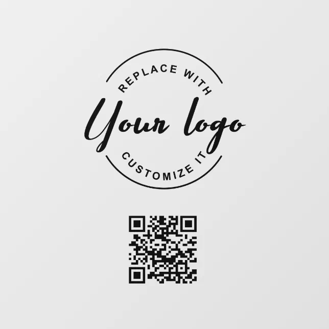 Marketing QR code custom logo Floor Decals | Zazzle