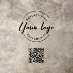 Marketing QR code custom logo Floor Decals | Zazzle