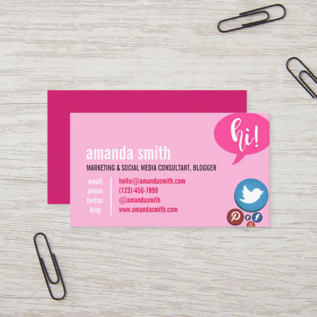 Marketing, Social Media Consulting and Blogger Business Card | Zazzle