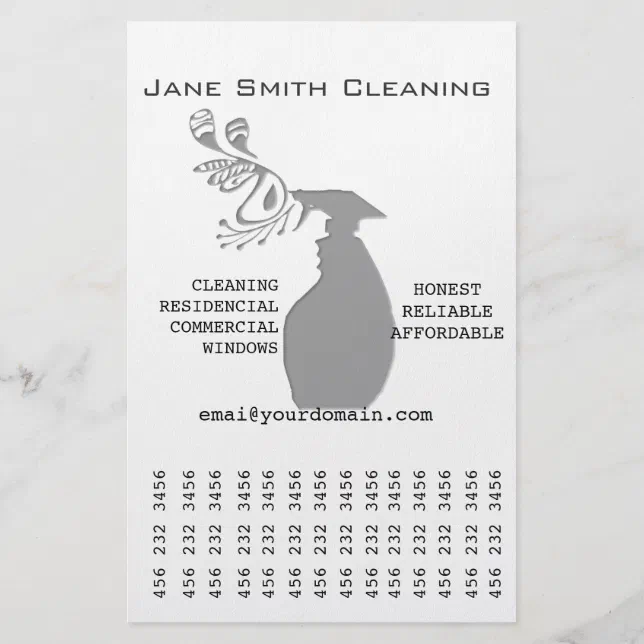 Marketing Tear Trendy Modern Spray Bottle Flyer | Zazzle