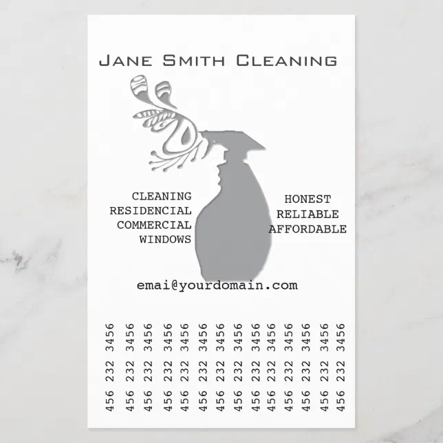 Marketing Tear Trendy Modern Spray Bottle Flyer | Zazzle