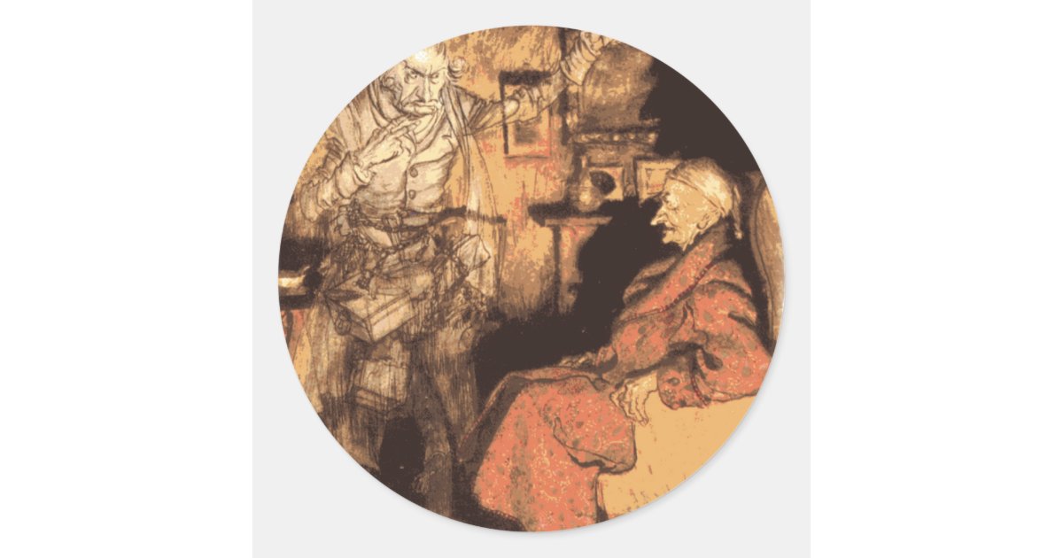 Marley and Scrooge Classic Round Sticker | Zazzle