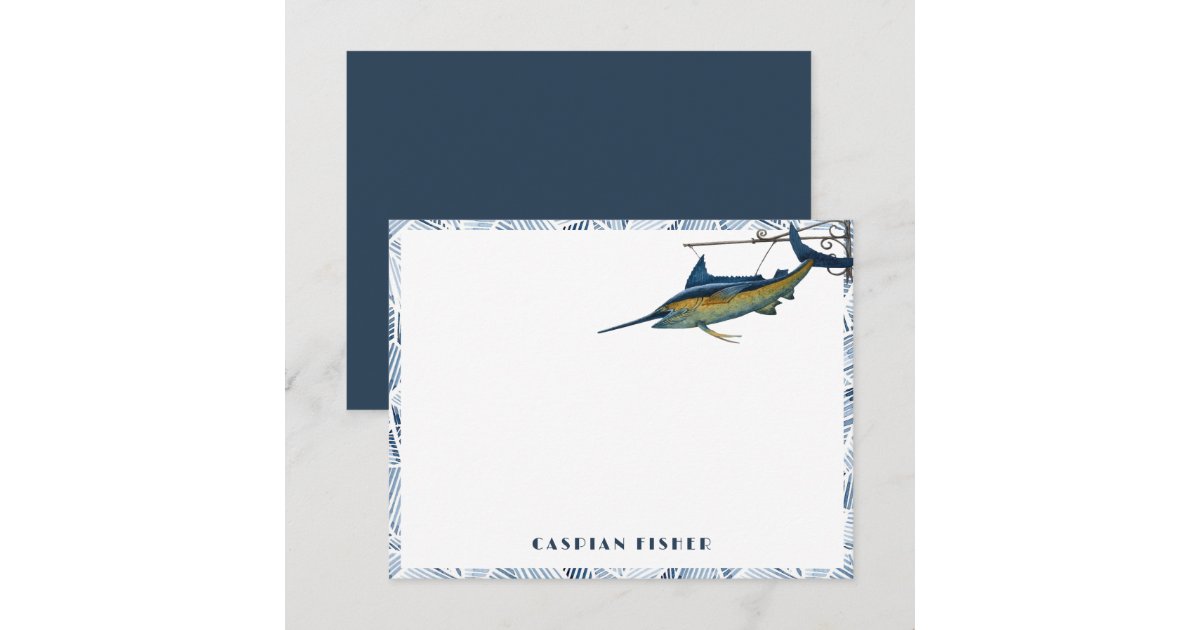 Marlin Sign Stationery Note Card | Zazzle