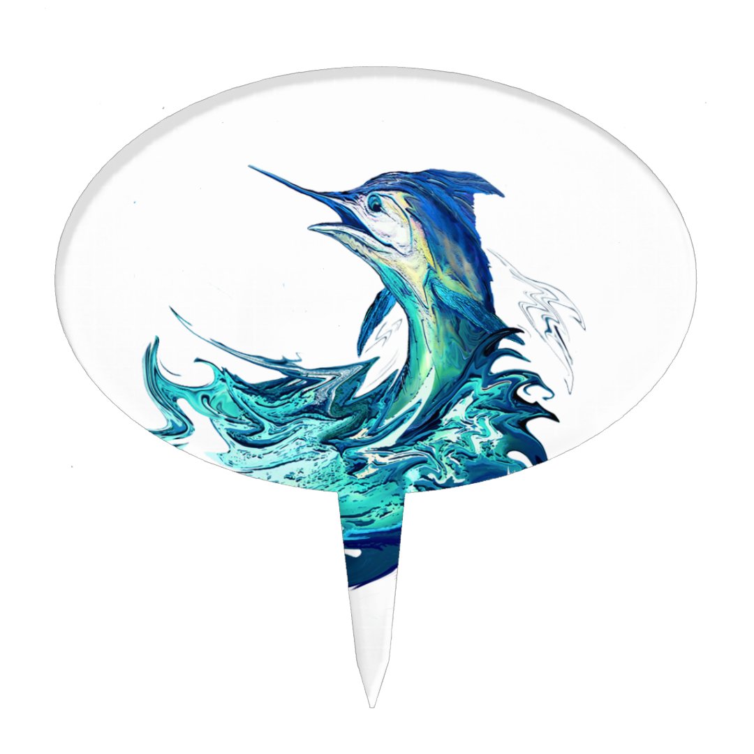 Marlin Sport Fishing Cake Topper | Zazzle