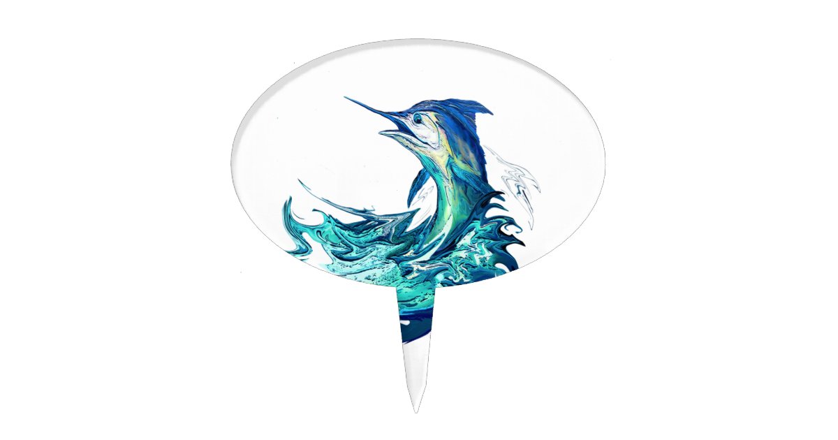 Marlin Sport Fishing Cake Topper | Zazzle