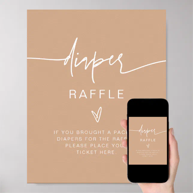 MARLO Boho Earth Toned Diaper Raffle Game Sign | Zazzle