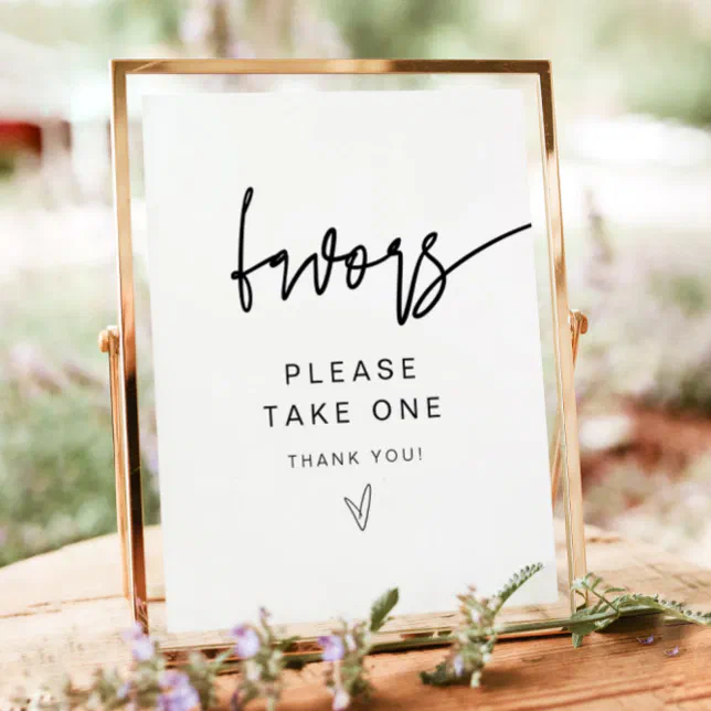 MARLO Bold Contemporary Font Favor Table Poster | Zazzle