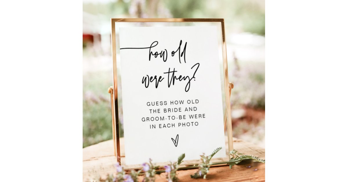 MARLO Bold Modern How Old Were They Sign | Zazzle