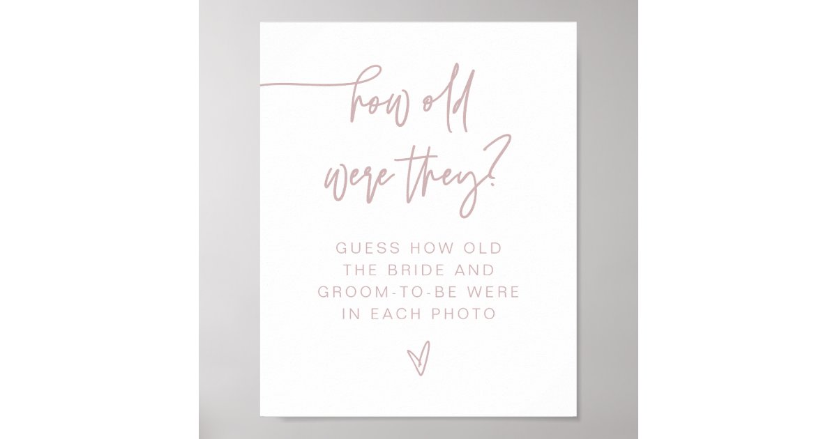 MARLO Dusty Rose Modern How Old Were They Sign | Zazzle