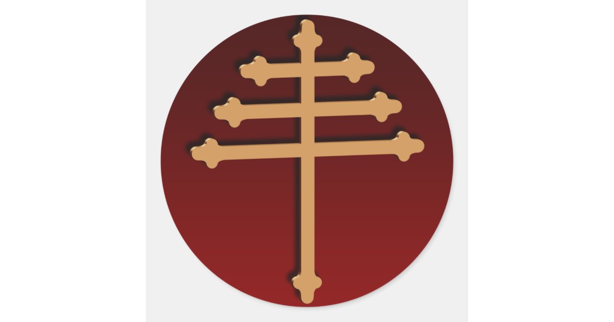 Maronite Cross Gold Sticker | Zazzle