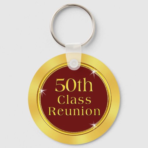 Maroon and Gold 50th High School Reunion Souvenirs Keychain | Zazzle