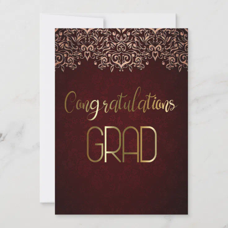 Maroon and Gold Congratulations Grad Card | Zazzle