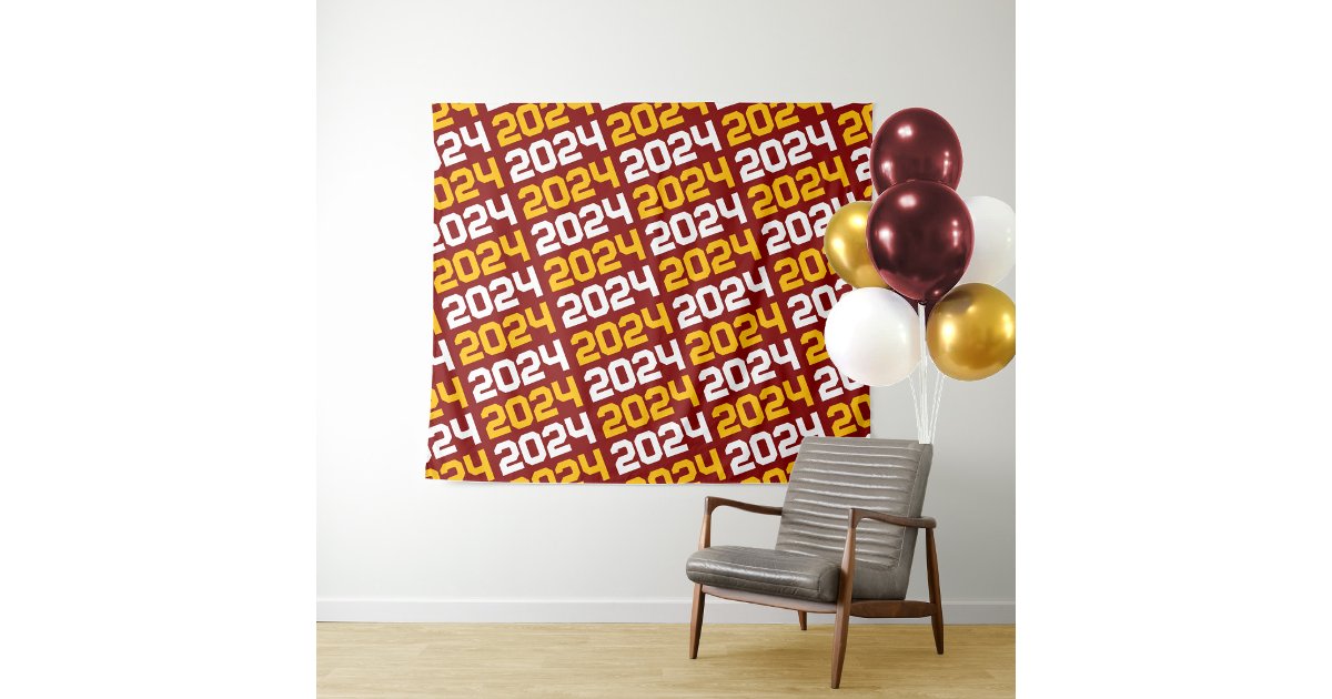 Maroon and Gold Graduation Backdrop | Zazzle