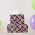Maroon and Silver Art Deco Diamond Pattern Wrapping Paper | Zazzle