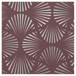 Maroon and Silver Art Deco Diamond Pattern Fabric | Zazzle