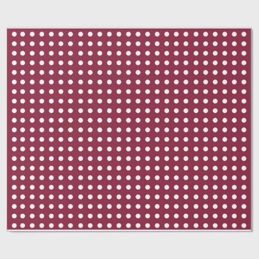 Maroon and White Polka Dot Wrapping Paper | Zazzle
