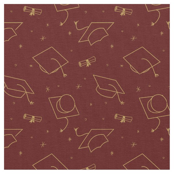 Purple Background Graduation Cap Toss Fabric | Zazzle