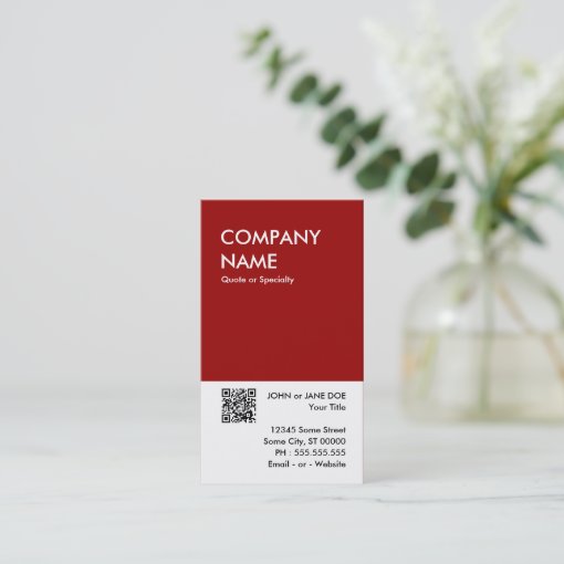 maroon bold design your own QR code Business Card | Zazzle