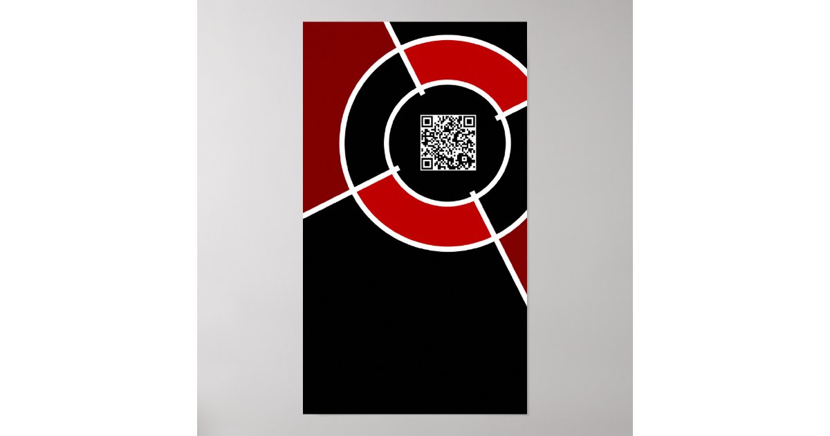 maroon bullseye QR code Poster | Zazzle