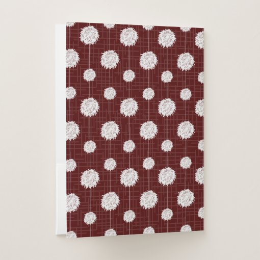 Maroon Cheerleader Pom Pom Pattern Pocket Folder | Zazzle