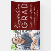 Maroon Congratulations Calligraphy Graduate Photo Banner | Zazzle