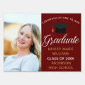 Maroon Congratulations Graduate Photo Graduation Sign | Zazzle