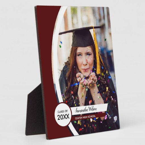 Maroon Curved Frame Photo Graduation | Zazzle