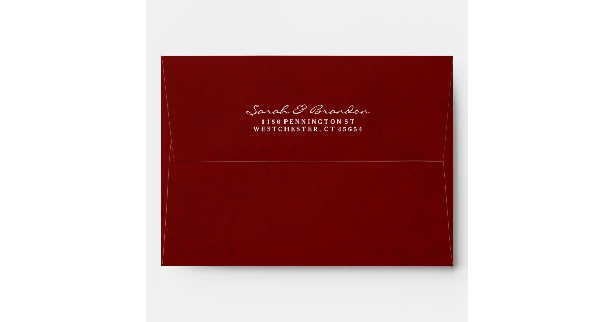 Maroon Custom Invite Envelopes - White Inside | Zazzle