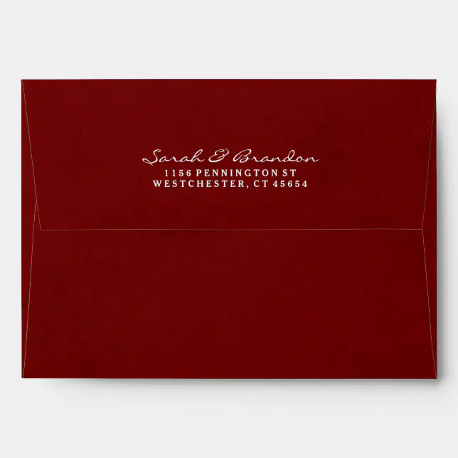 Maroon Custom Invite Envelopes - White Inside | Zazzle