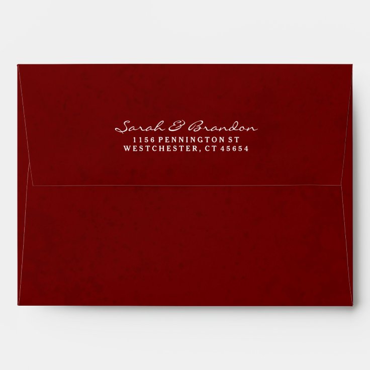 Maroon Custom Invite Envelopes - White Inside | Zazzle