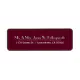Maroon Custom Return Address Label | Zazzle