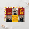 Maroon & Gold 3 Photo Graduation Invitation | Zazzle