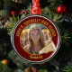 Maroon Gold Cheerleader Photo Christmas Metal Ornament | Zazzle