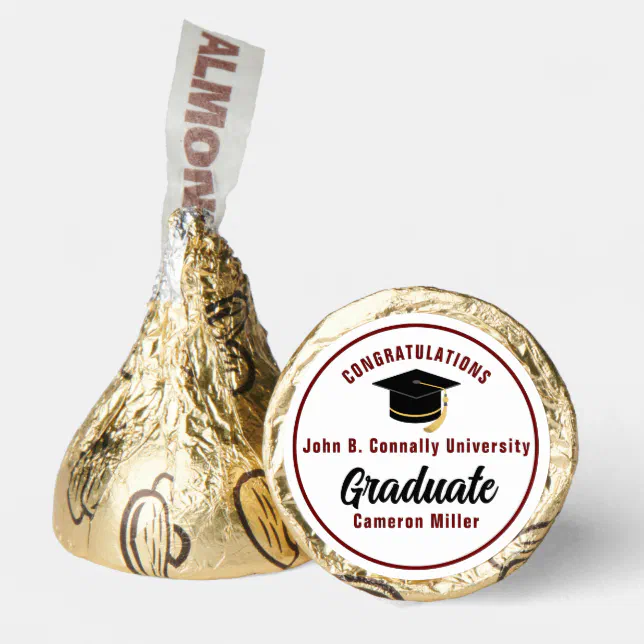 Maroon Gold Congratulations Graduate Custom Party Hershey®'s Kisses ...