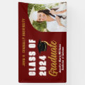 Maroon Gold Graduate Photo Graduation Party Banner | Zazzle