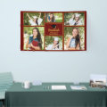 Maroon Gold Graduation Photo Collage Modern Party Banner | Zazzle