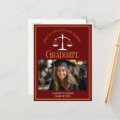 Maroon Gold Law School Graduation Photo Announcement Postcard | Zazzle