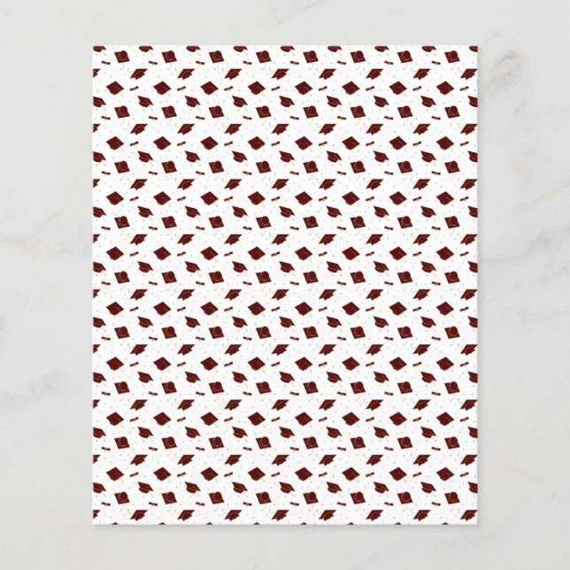Maroon Graduation Cap Toss Scrapbook Paper | Zazzle