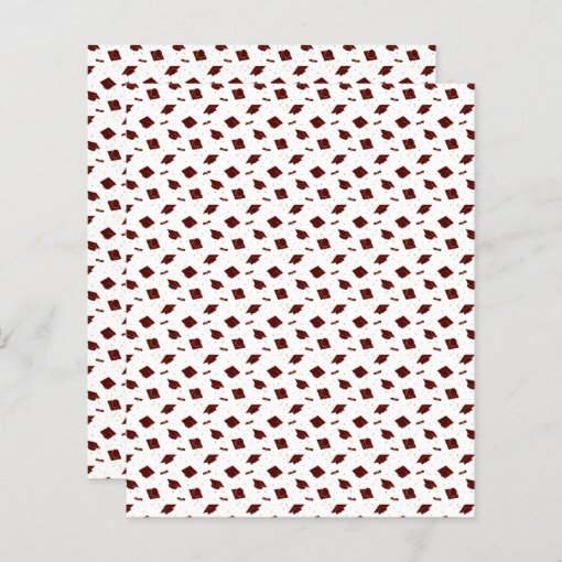 Maroon Graduation Cap Toss Scrapbook Paper | Zazzle