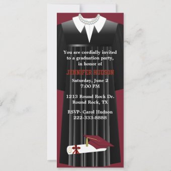 Maroon Graduation Party Invitation | Zazzle