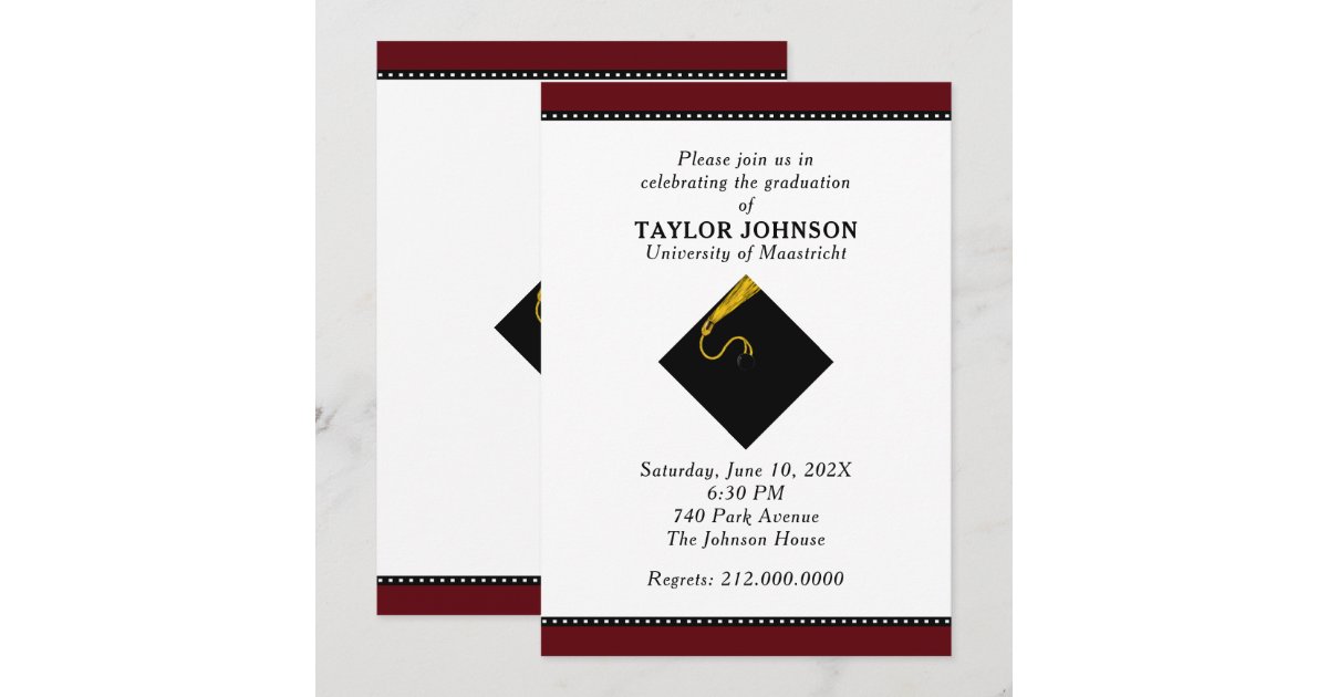 Maroon Graduation Party Invitations | Zazzle