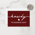 Maroon Howdy Houndstooth Texas Note Card | Zazzle