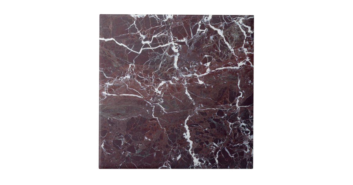 Maroon marble ceramic tile | Zazzle