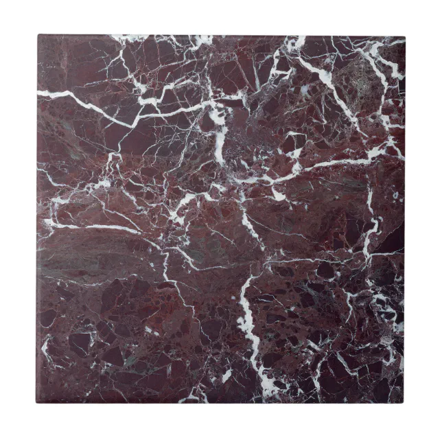Maroon marble ceramic tile | Zazzle