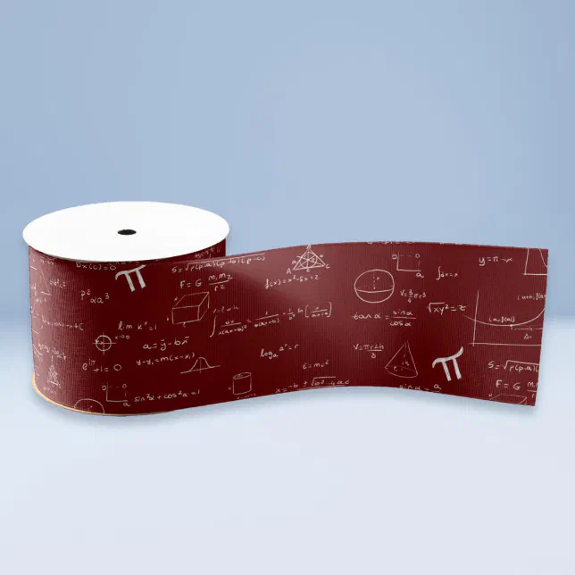 Maroon Math Equations Formulas Algebra Ribbon | Zazzle
