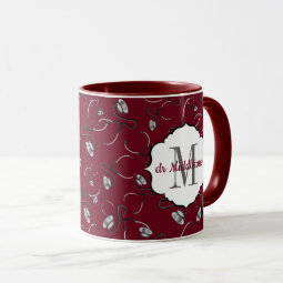 Maroon Medical stethoscopes for doctors name Mug | Zazzle