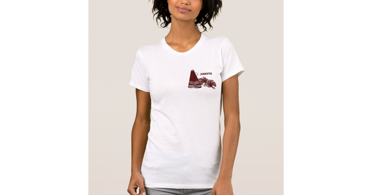 Maroon Megaphone Cheerleader T-Shirt | Zazzle